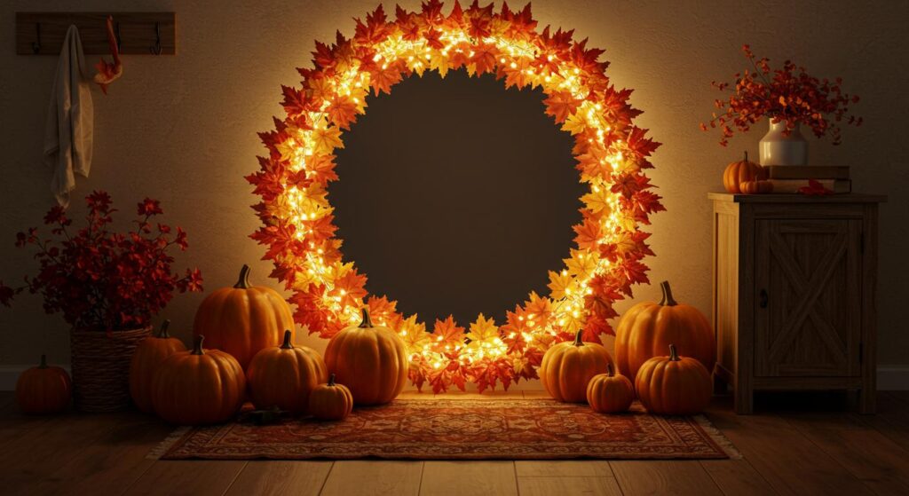 How to Make a Gorgeous Fall Mirror Wreath in Minutes