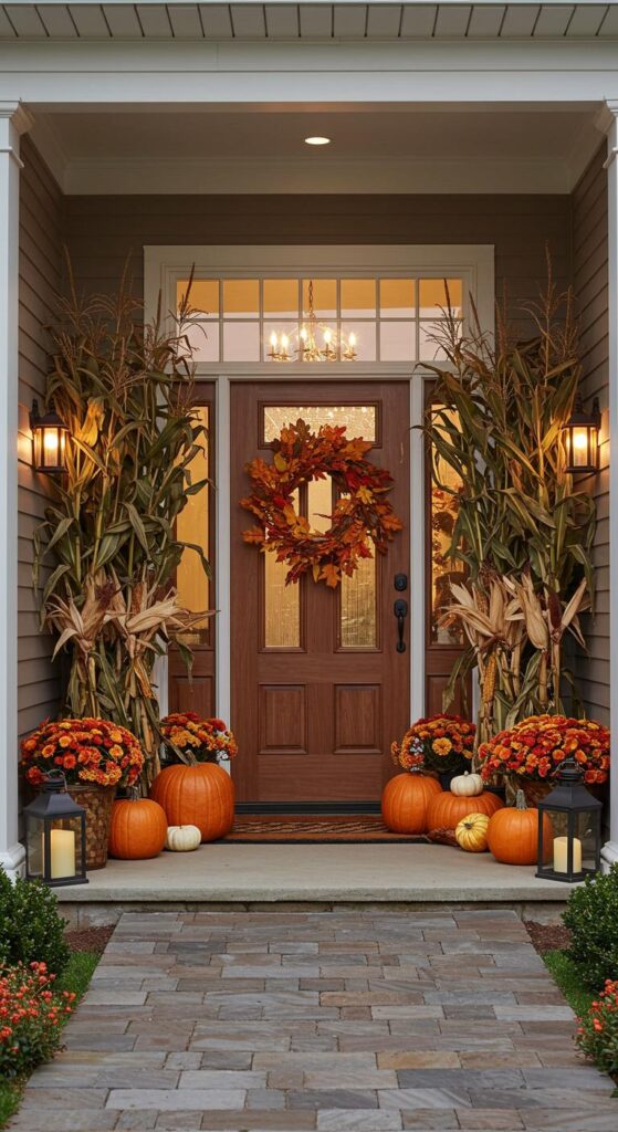 12 Corn Stalk Ideas to Style a Farmhouse Fall Porch