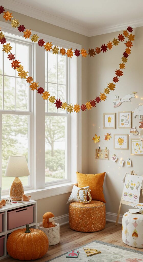 12 Leaf Garland Ideas for Adorable Fall Kids Rooms